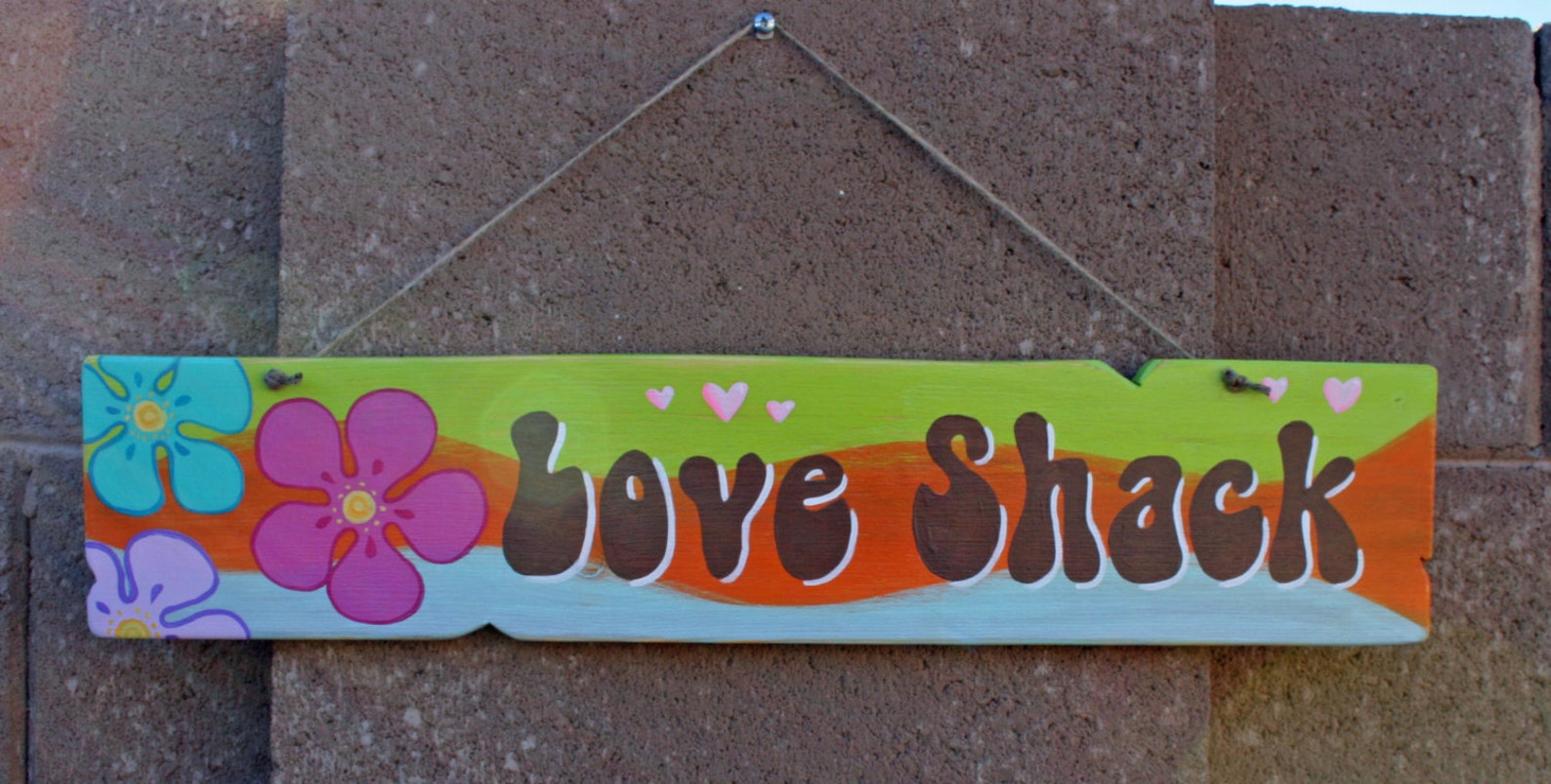 Love Shack Sign Wooden Sign Groovy Retro Sign Beach/pool | Etsy