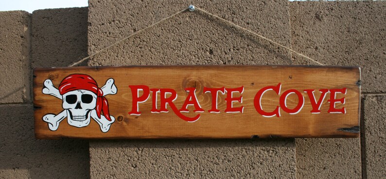 Pirate Sign Pirate Cove Wooden Sign Beach/pool Decor | Etsy