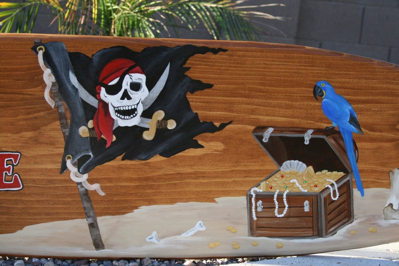 Pirate Surfboard Wall Decor Personalized Surfboard Sign - Etsy