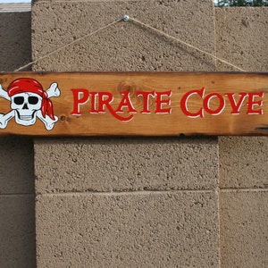 Pirate Sign, Pirate Cove Wooden Sign, Beach/pool Decor, Kid's Room ...