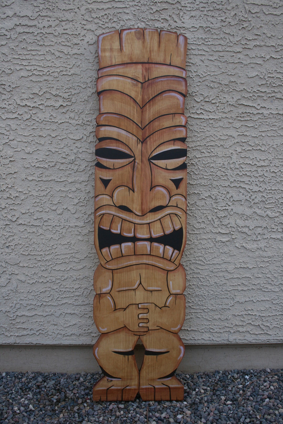 Tiki Guy Wall Hanging Tiki Cut Out on Wood Tiki Bar or Beach House ...