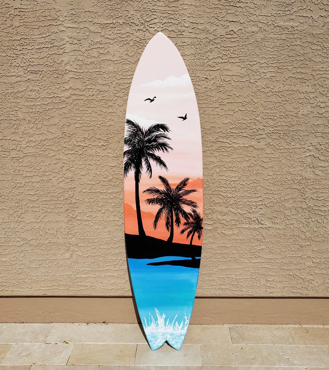 Surfboard Wall Art Sunset Ocean Beach House Decor - Etsy