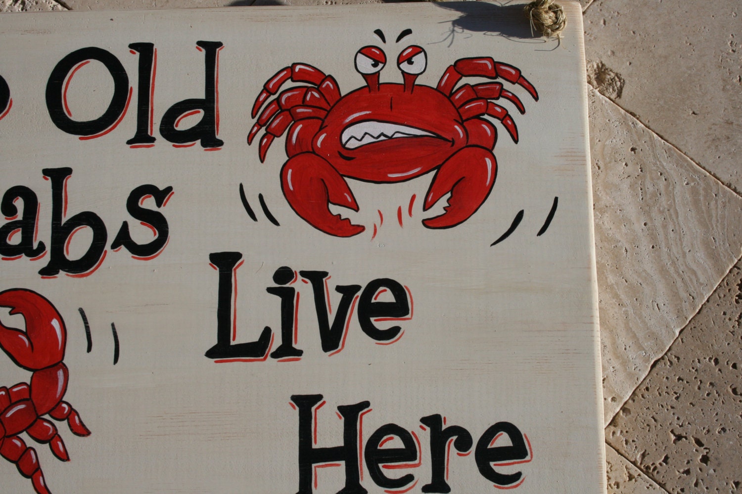 Crab Sign, Coastal Sign Two Old Crabs Live Here - Retirement Gift ...