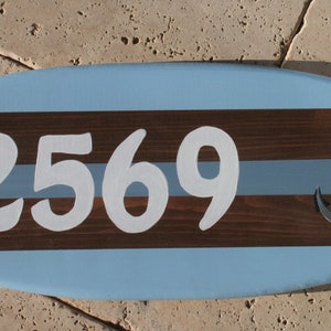 Surfboard Address Sign, Beach House Number Sign, Nautical Address ...