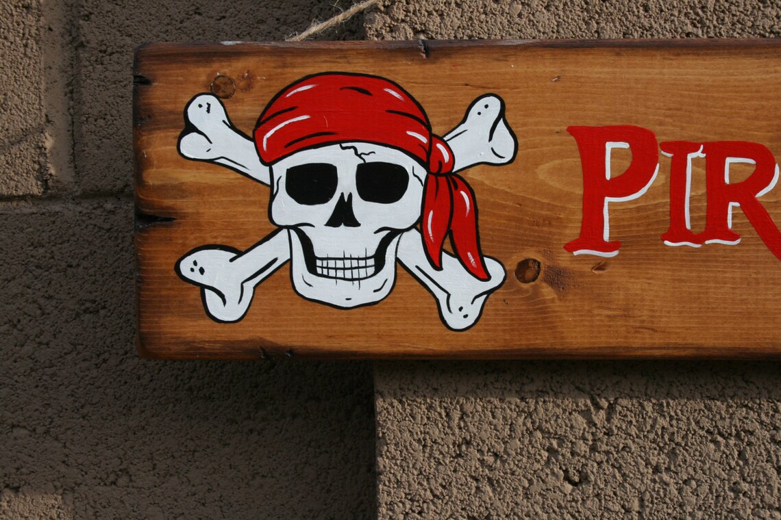 Pirate Sign Pirate Cove Wooden Sign Beach/pool Decor | Etsy