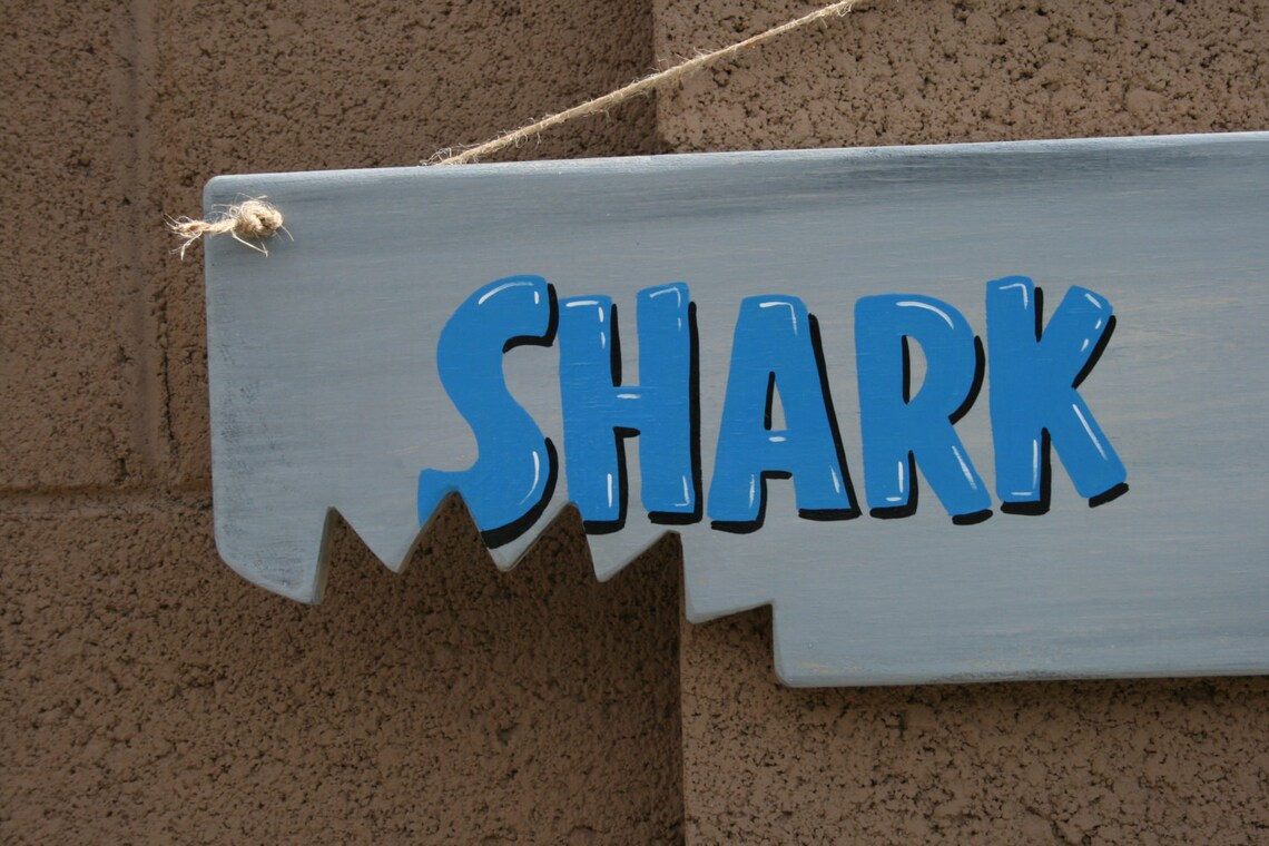 Shark Zone Sign Shark Sign Wooden Sign Shark Bite | Etsy