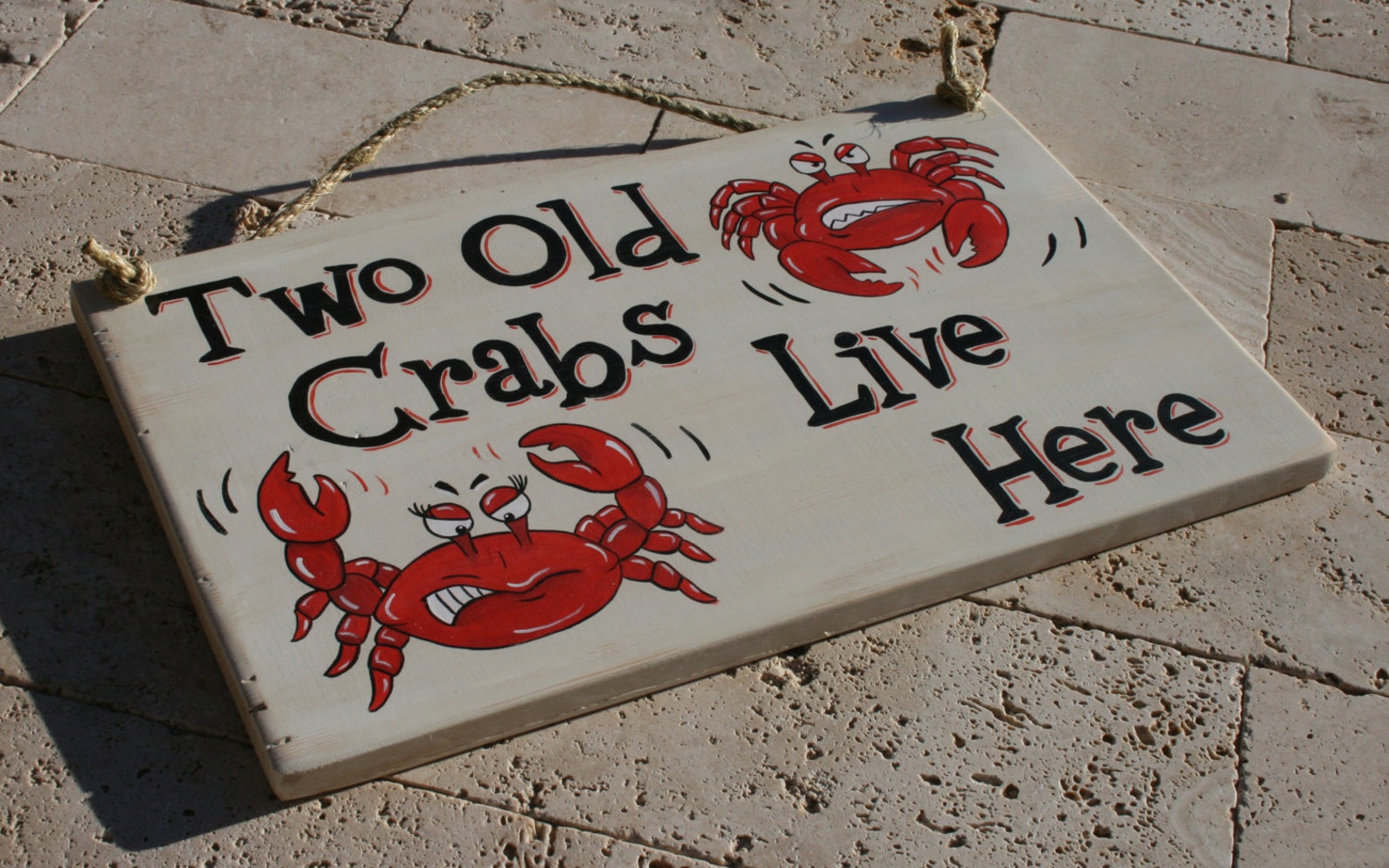 Crab Sign, Coastal Sign Two Old Crabs Live Here - Retirement Gift ...
