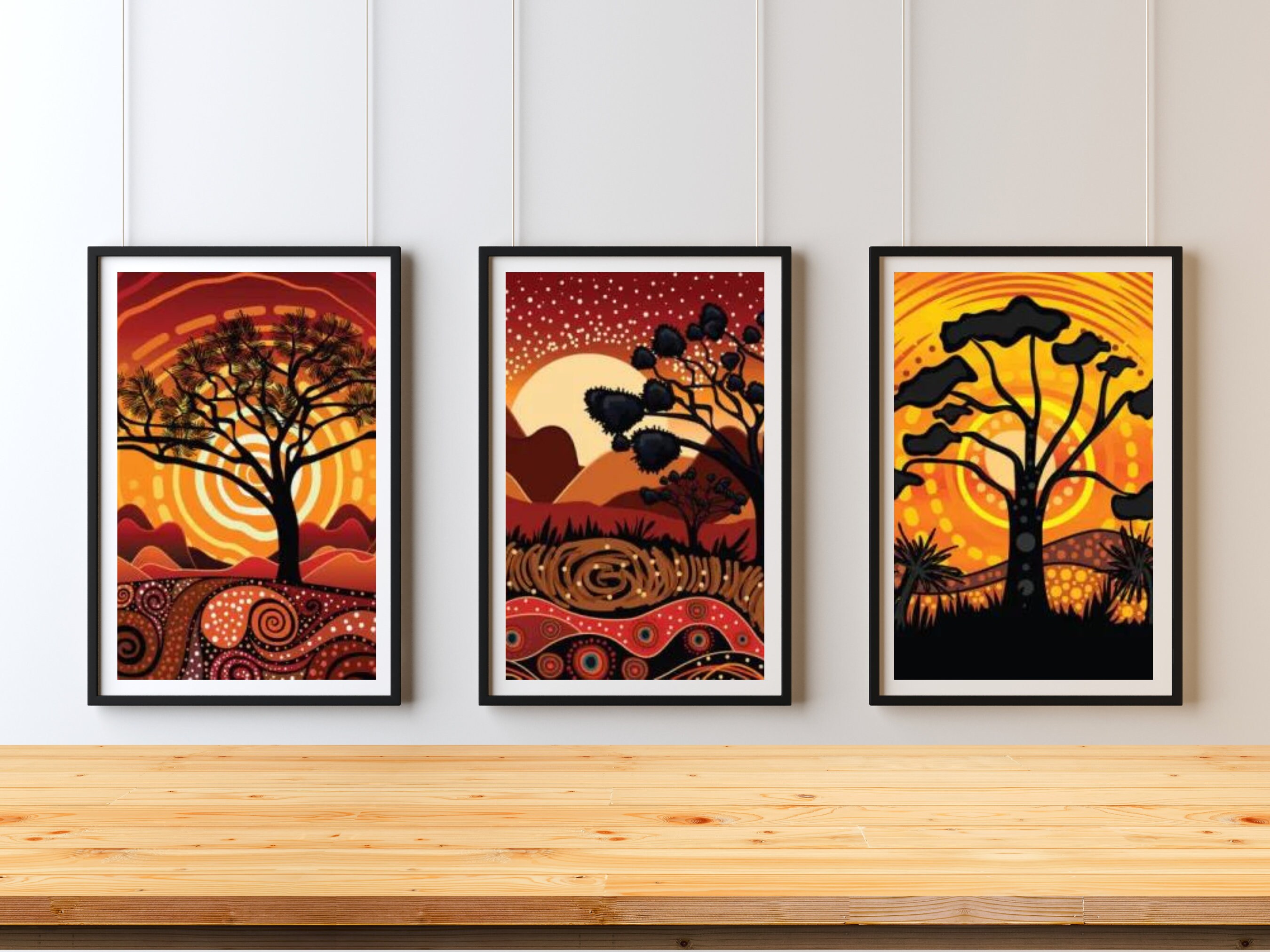 Aboriginal Art Wall Decor Unique Digital Painting for Holiday Decor ...