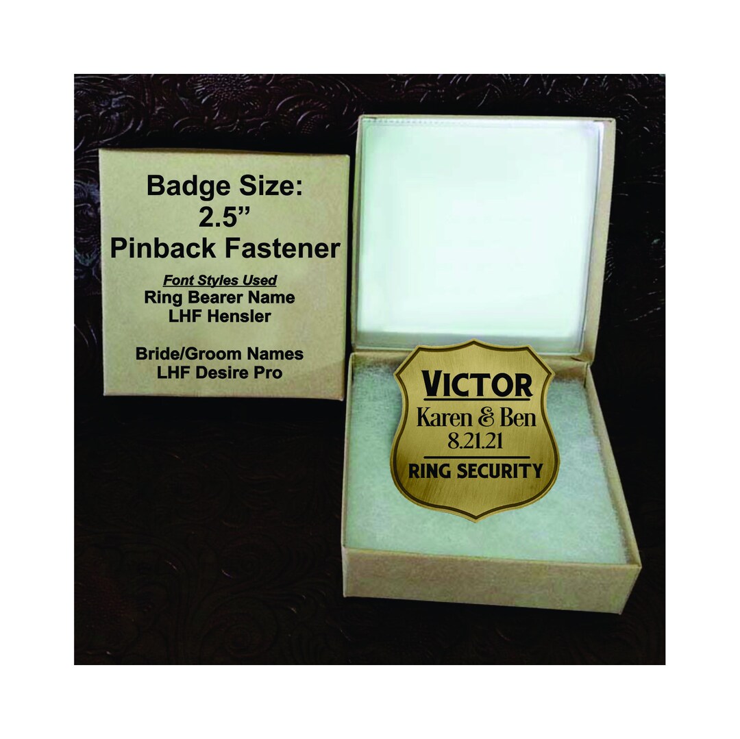 Ring Security Ring Bearer Security Badge Ring Bear Gift Personalized ...