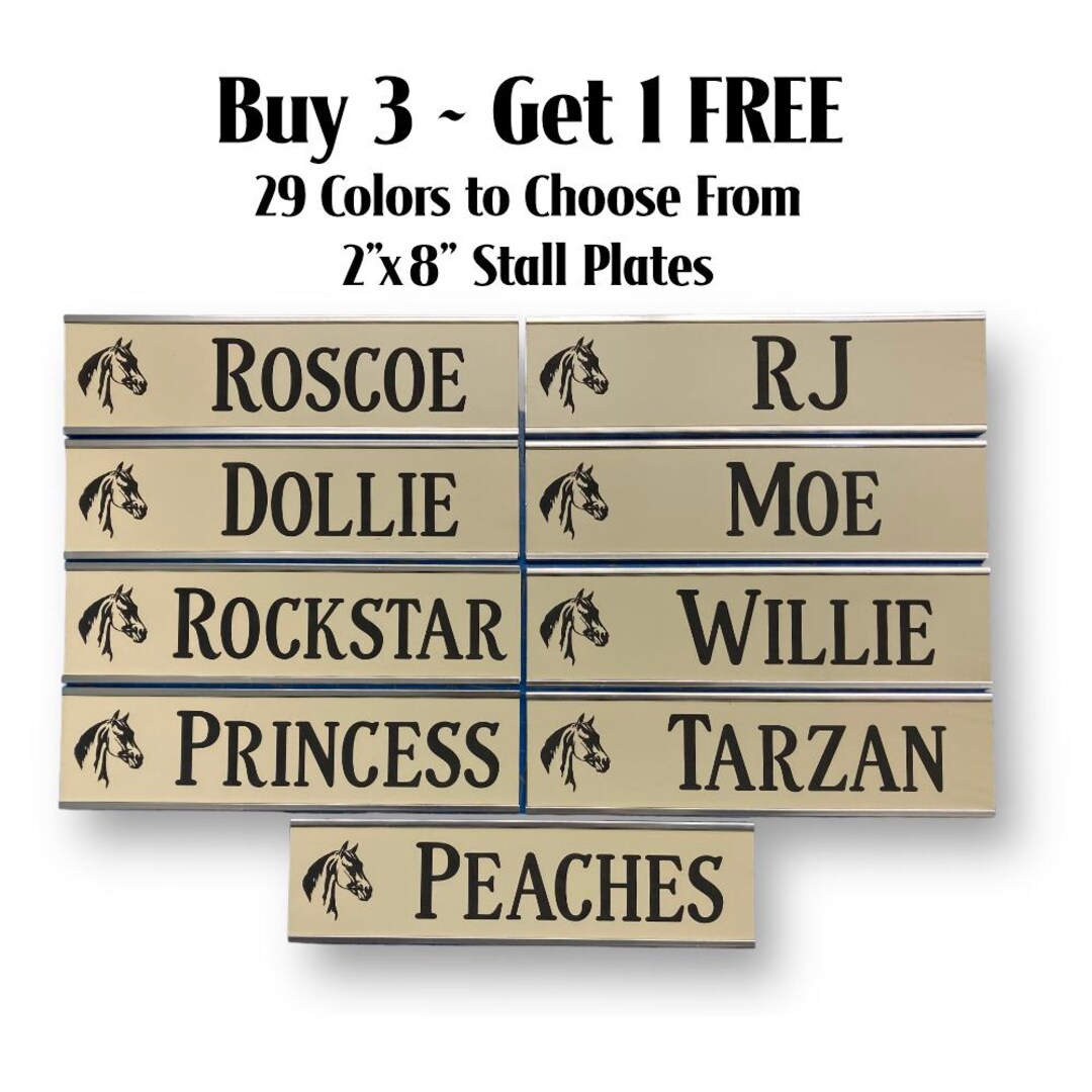 Horse Stall Name Plate Engraved Name Tag Name Tags Personalized Name ...