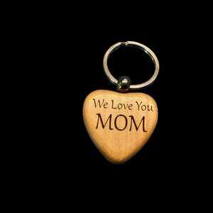 Mothers Day Gift Wooden Keyring Personalized Key Ring Engraved Maple ...