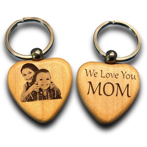 Mothers Day Gift Wooden Keyring Personalized Key Ring Engraved Maple ...
