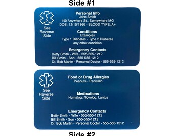 Medical Wallet Card | Etsy