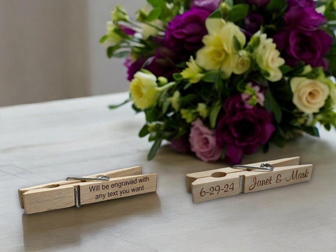 Personalized Clothes Pin Wooden Clothes Pin Table Decor Party Favor ...
