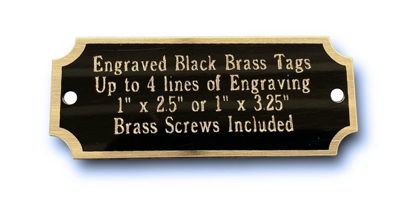 Engraved Brass Name Plate Trophy Awards ID Name Tag Name Tag Taxidermy ...
