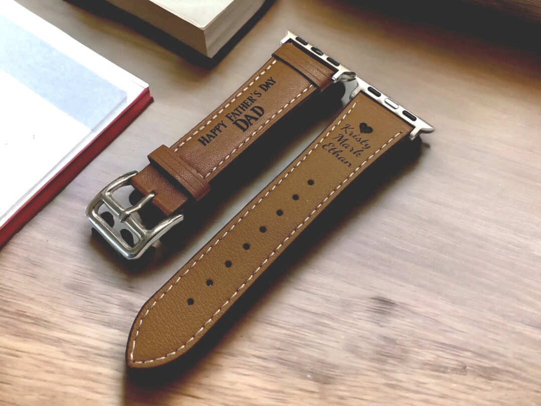 Personalized Engraved Leather Watch Bands Monogram Watch Band Custom ...