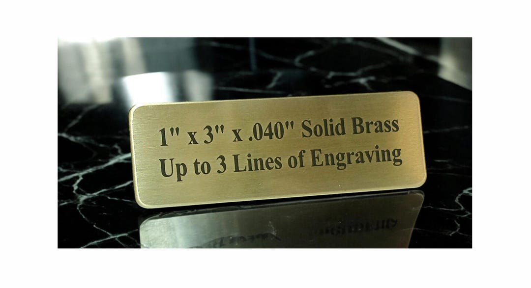 Engraved Brass Engraved Name Tag Solid Brass Tag Personalized Name Tag Laser Engraved - Etsy