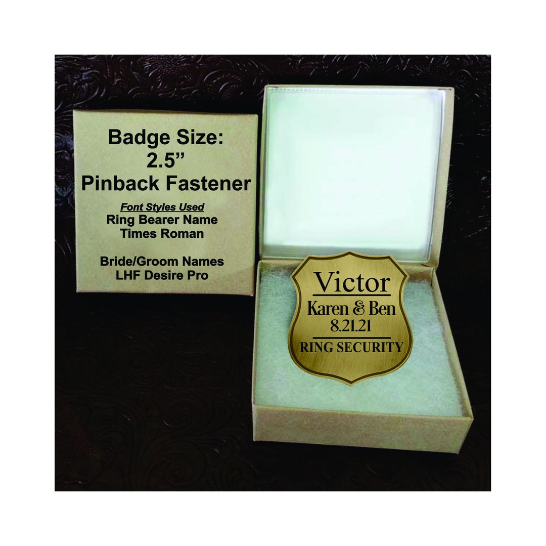 Ring Security Ring Bearer Security Badge Ring Bear Gift Personalized ...