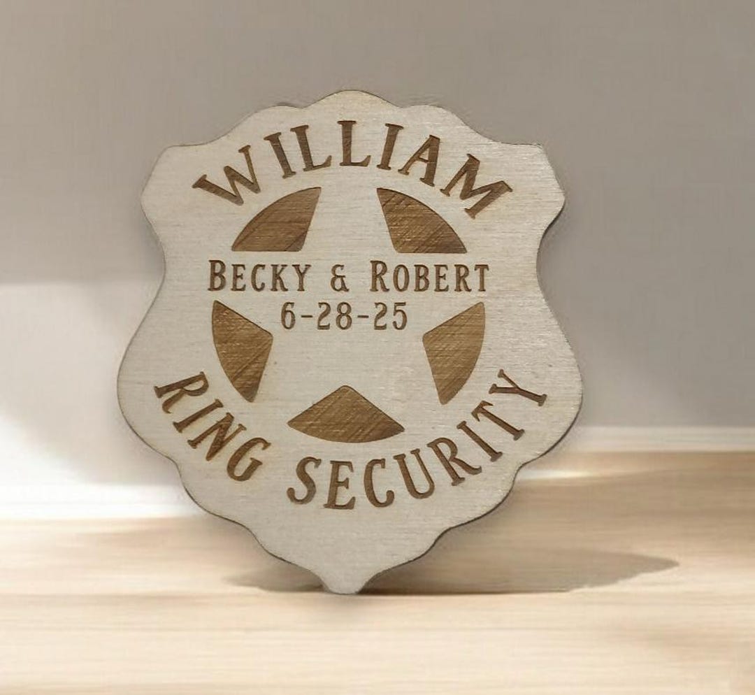 Ring Security Ring Bearer Security Badge Ring Bear Gift Personalized ...