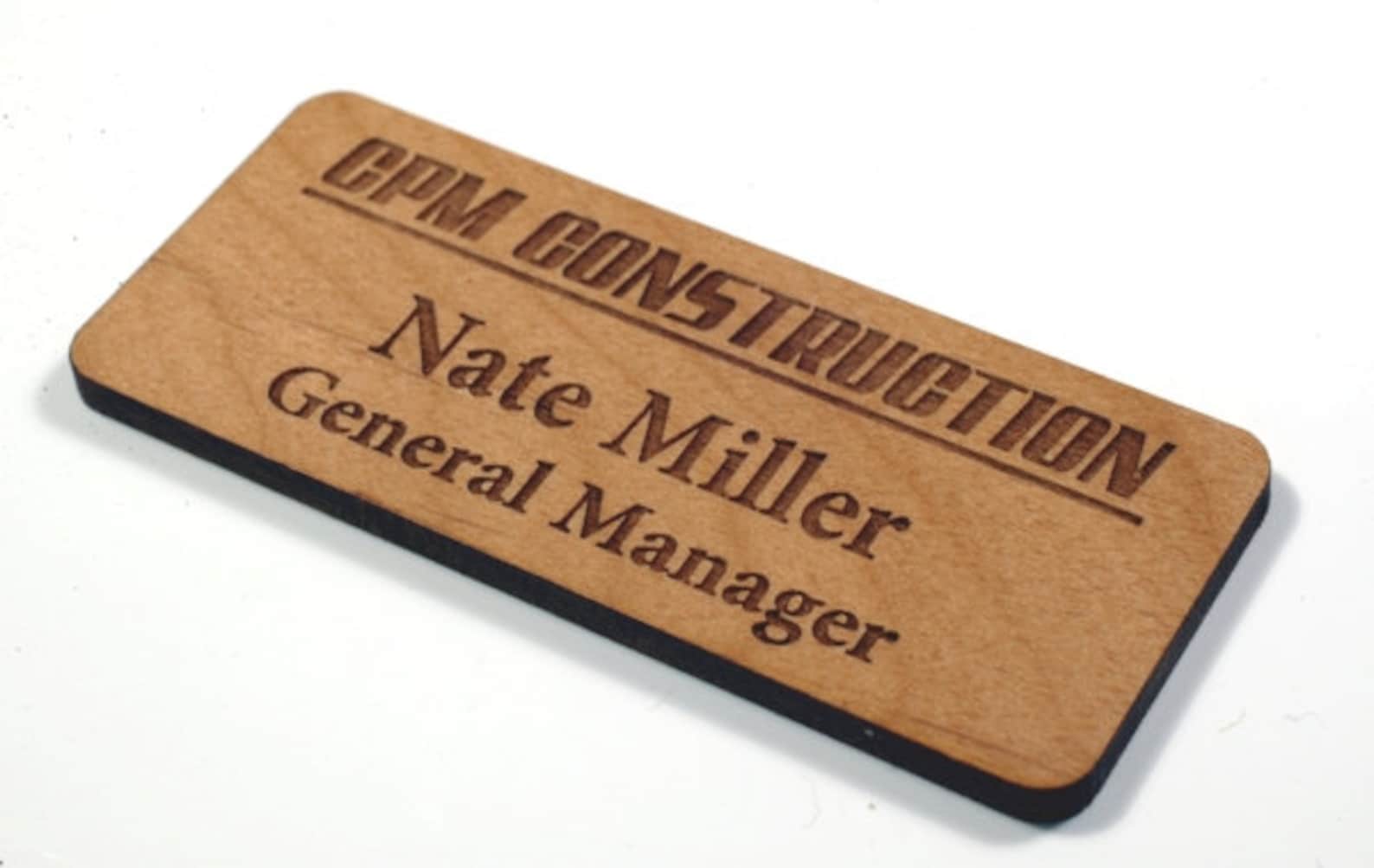 Personalized Name Tags Wood Name Tags Name Badge Custom Name Tag Name ...