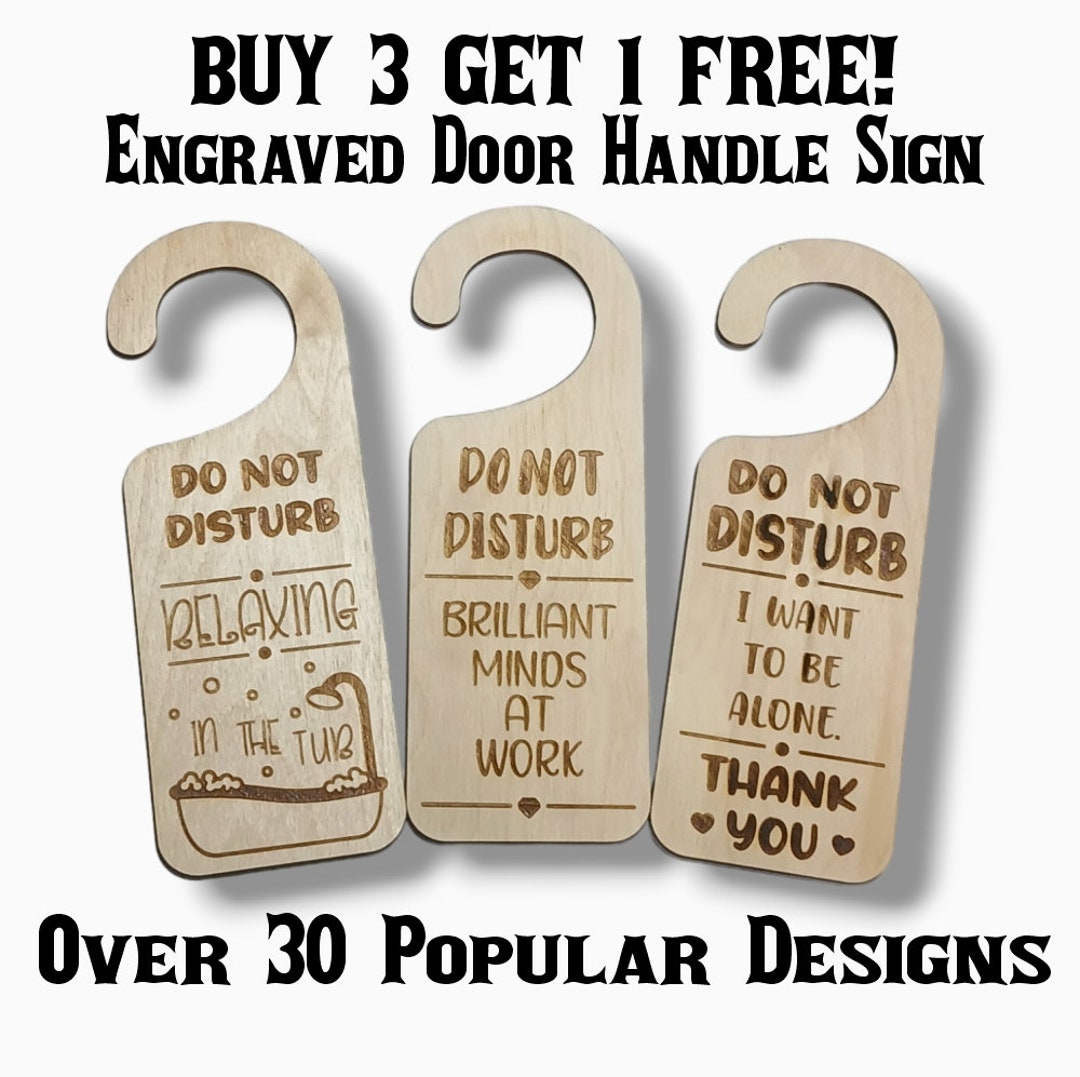 Custom Door Knob Hangers,door Knob Sign,wood Sign,do Not Disturb,door ...