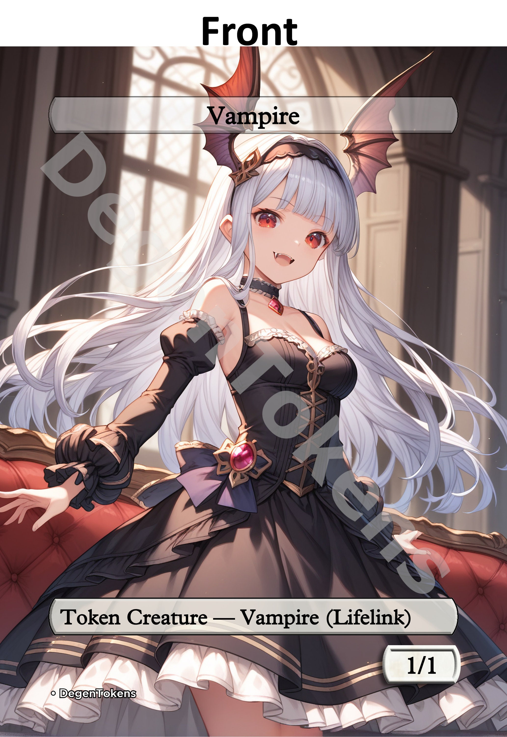 3x Anime Vampire Token Set Custom MTG Double-sided 1/1 White & Black ...