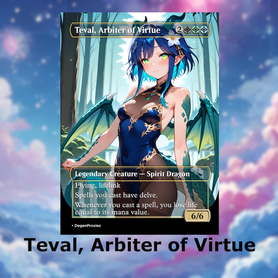 Teval, Arbiter of Virtue MTG Proxy, Waifu Anime Card, Foil or Non-foil ...