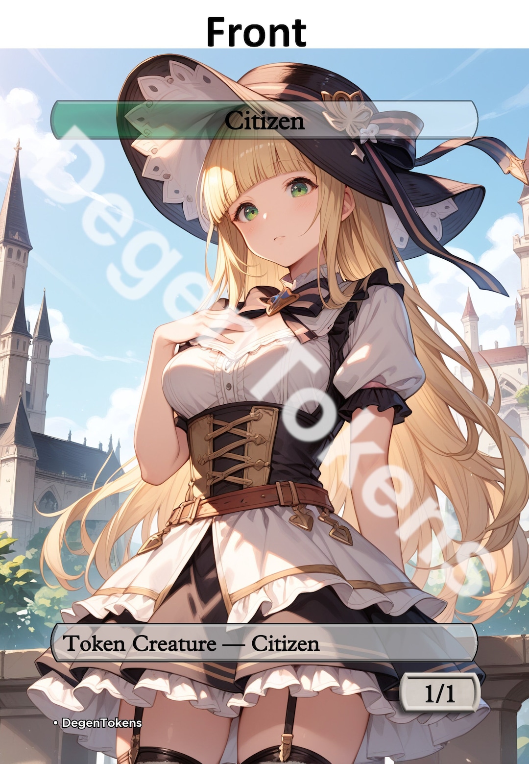 3x Anime Citizen Token Set - Custom MTG Double-sided 1/1 Green and ...