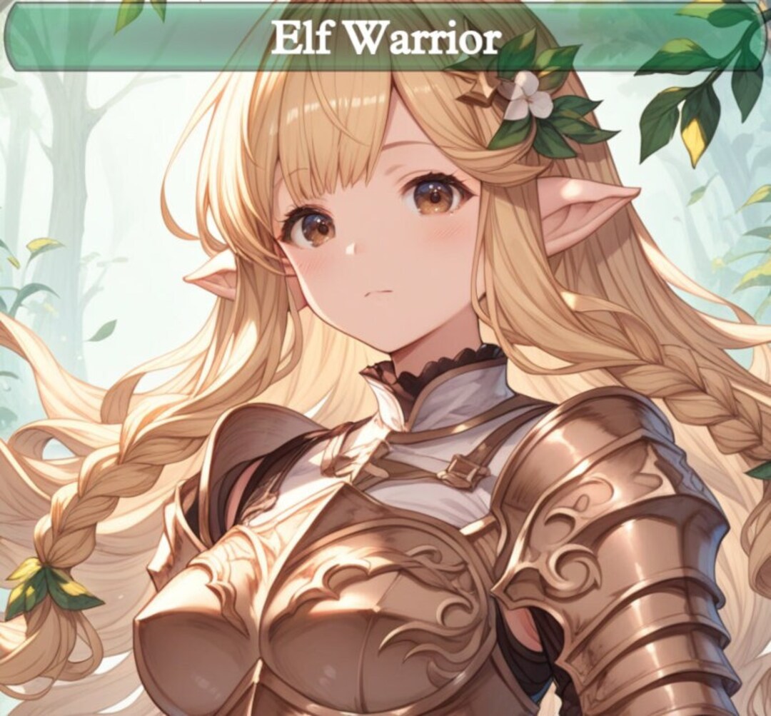 3x Anime Elf Warrior Token Set Custom MTG Double-sided 1/1 Elf Waifu ...