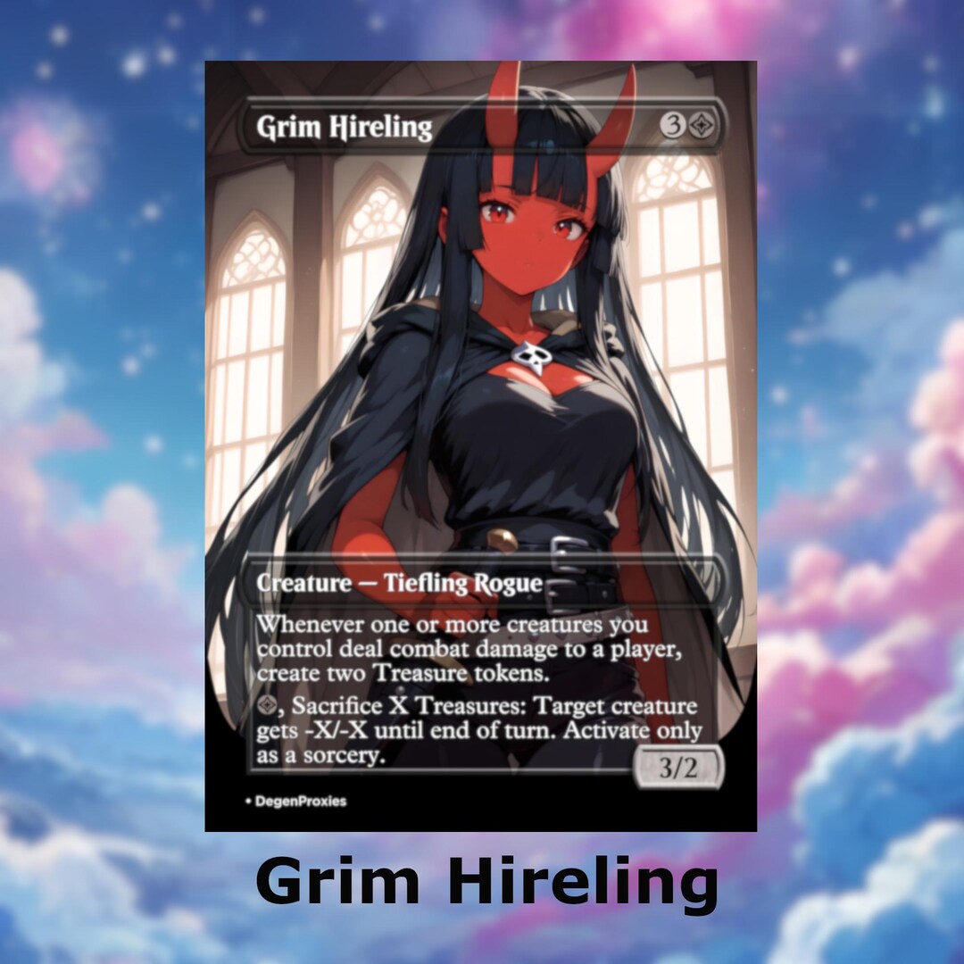Grim Hireling MTG Proxy | Waifu Anime, EDH Commander Card - Etsy