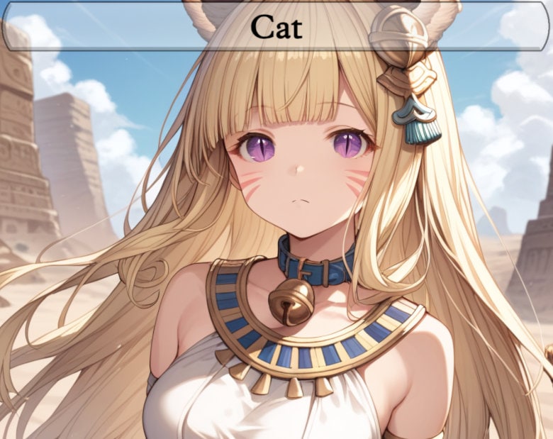 3x Anime Cat Token Set Custom MTG Double-sided 1/1 White & Green Cat ...