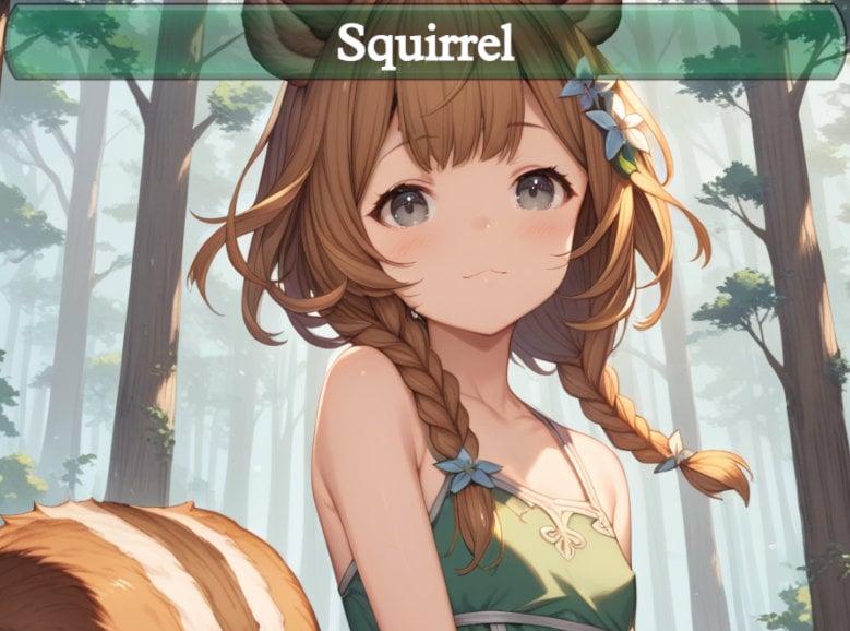 3x Anime Squirrel Token Set - Custom MTG Double-sided 1/1 Green ...