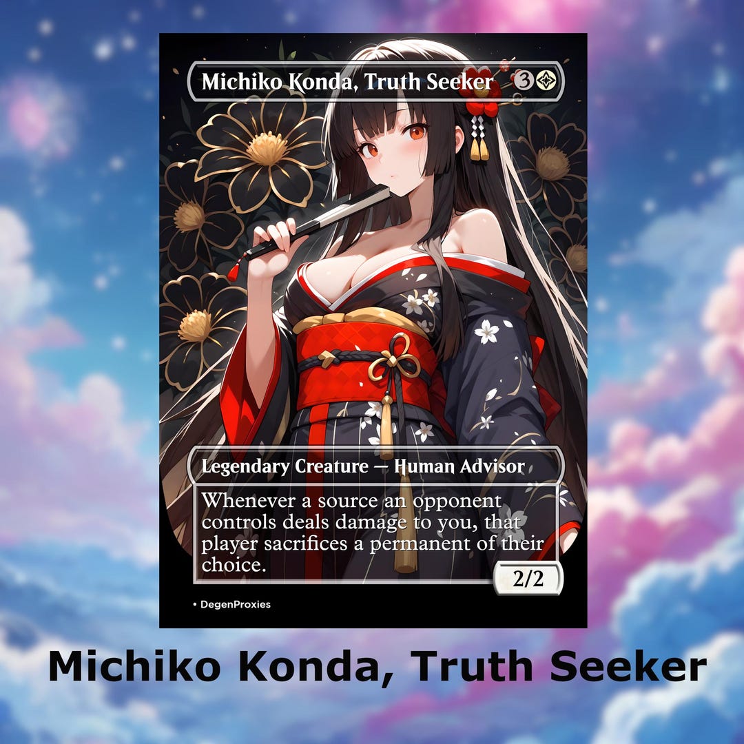 Michiko Konda Anime MTG Proxy Card, Foil EDH Commander - Etsy