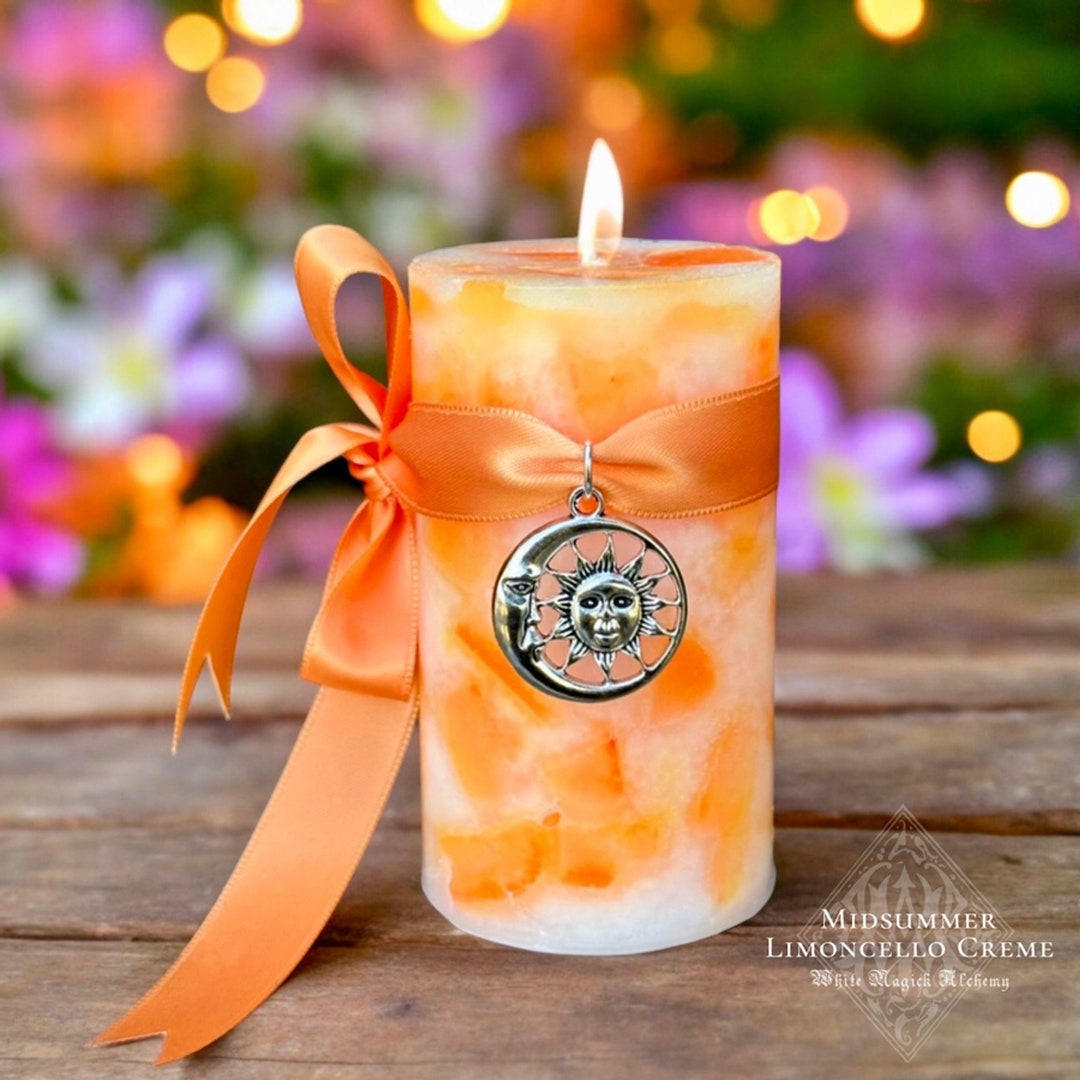 Midsummer Limoncello Creme Candle With Moon and Sun Pendant - Etsy