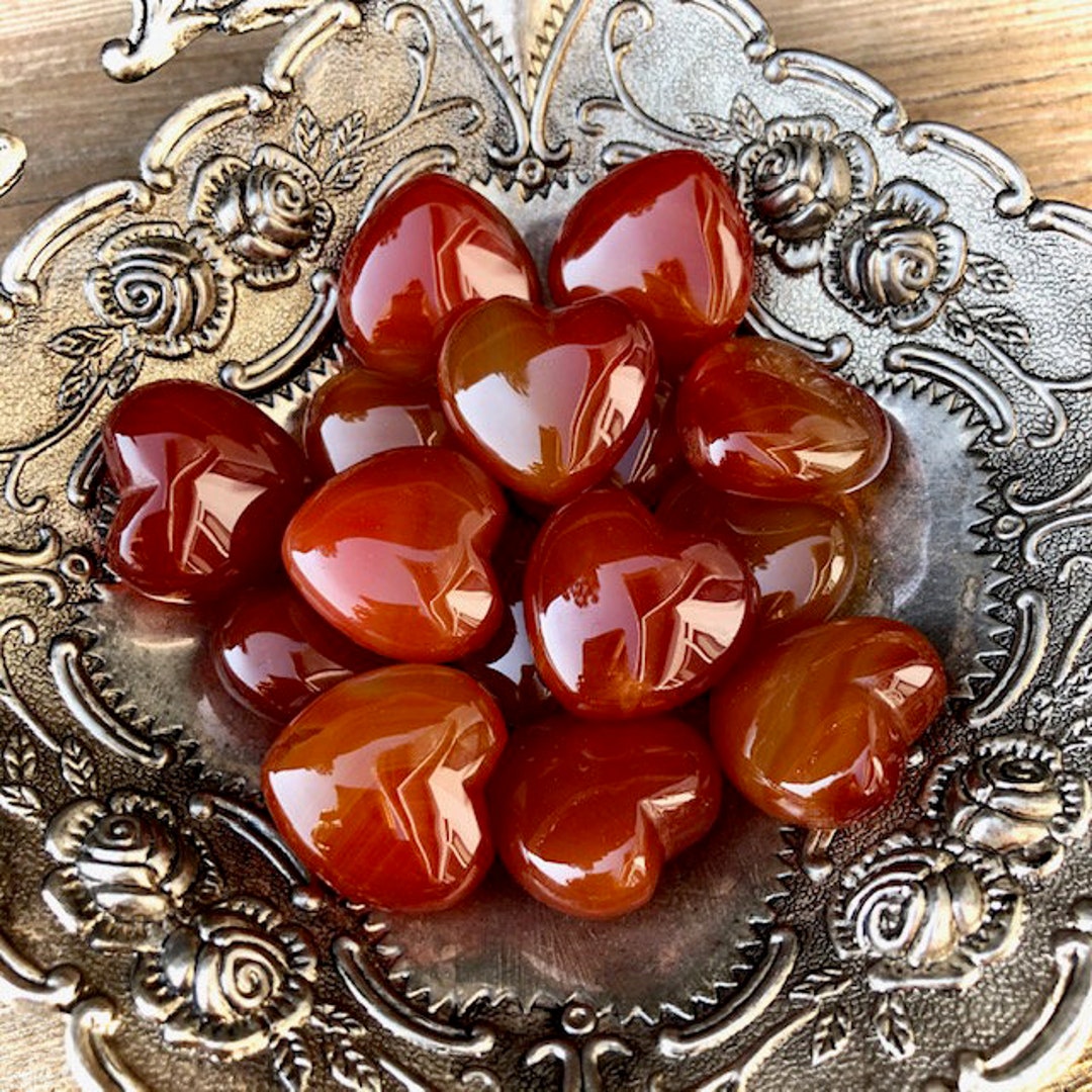 Carnelian Gemstone Hearts Fire Energy - Etsy