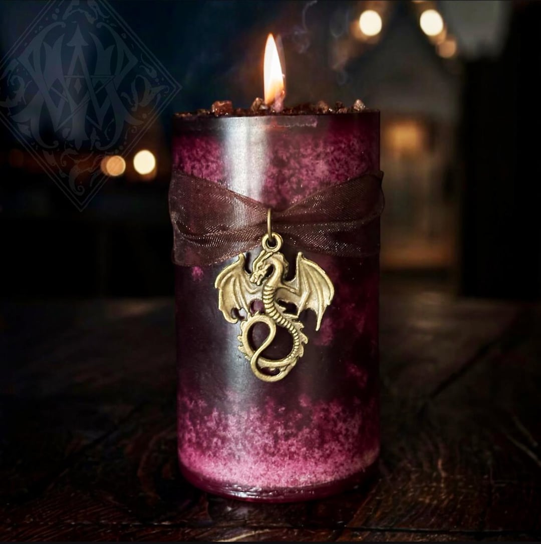 Dragons Blood Candle With Golden Seal Resin - Etsy