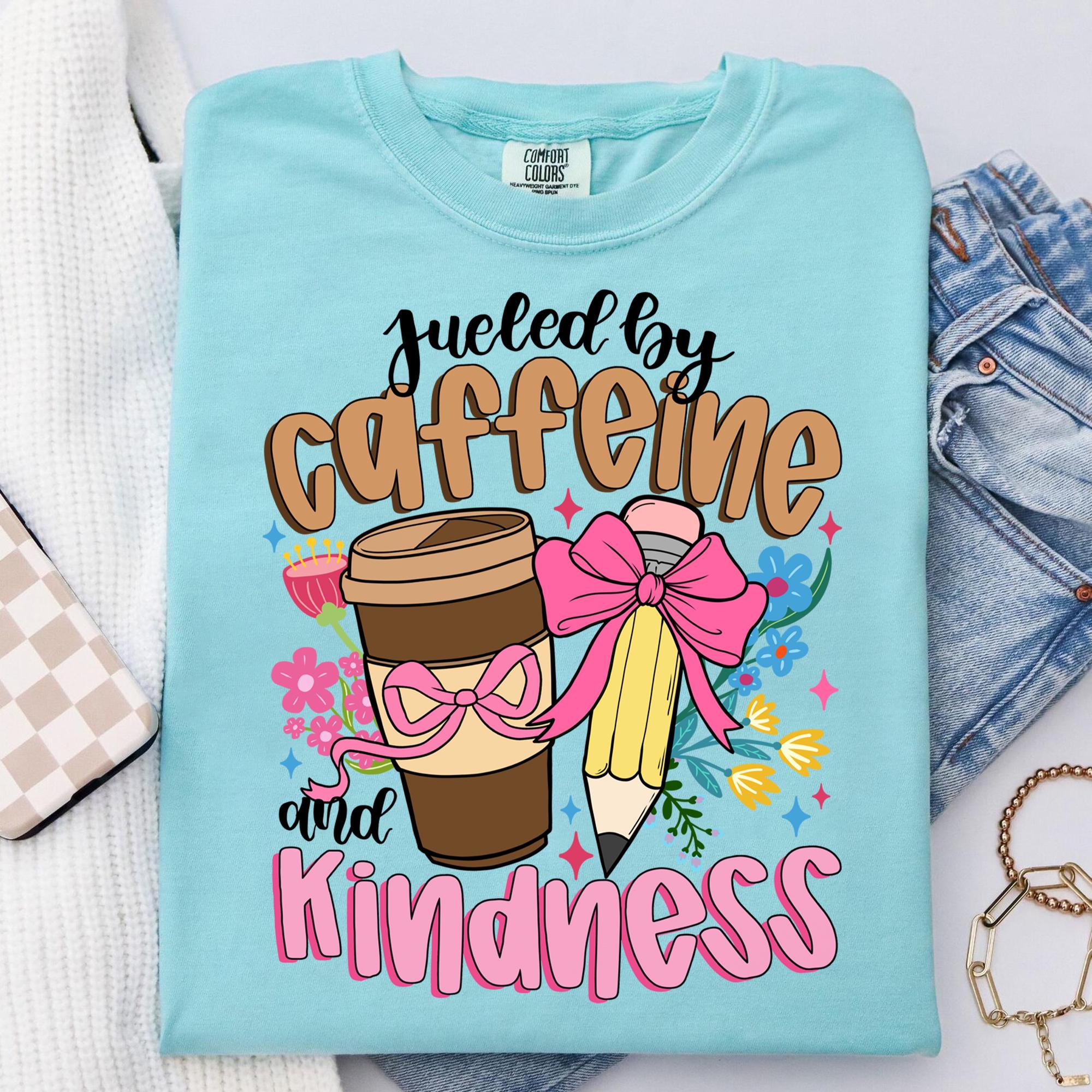 Fueled by Caffeine and Kindness Png, Teacher Coffee Png, Retro Teacher ...