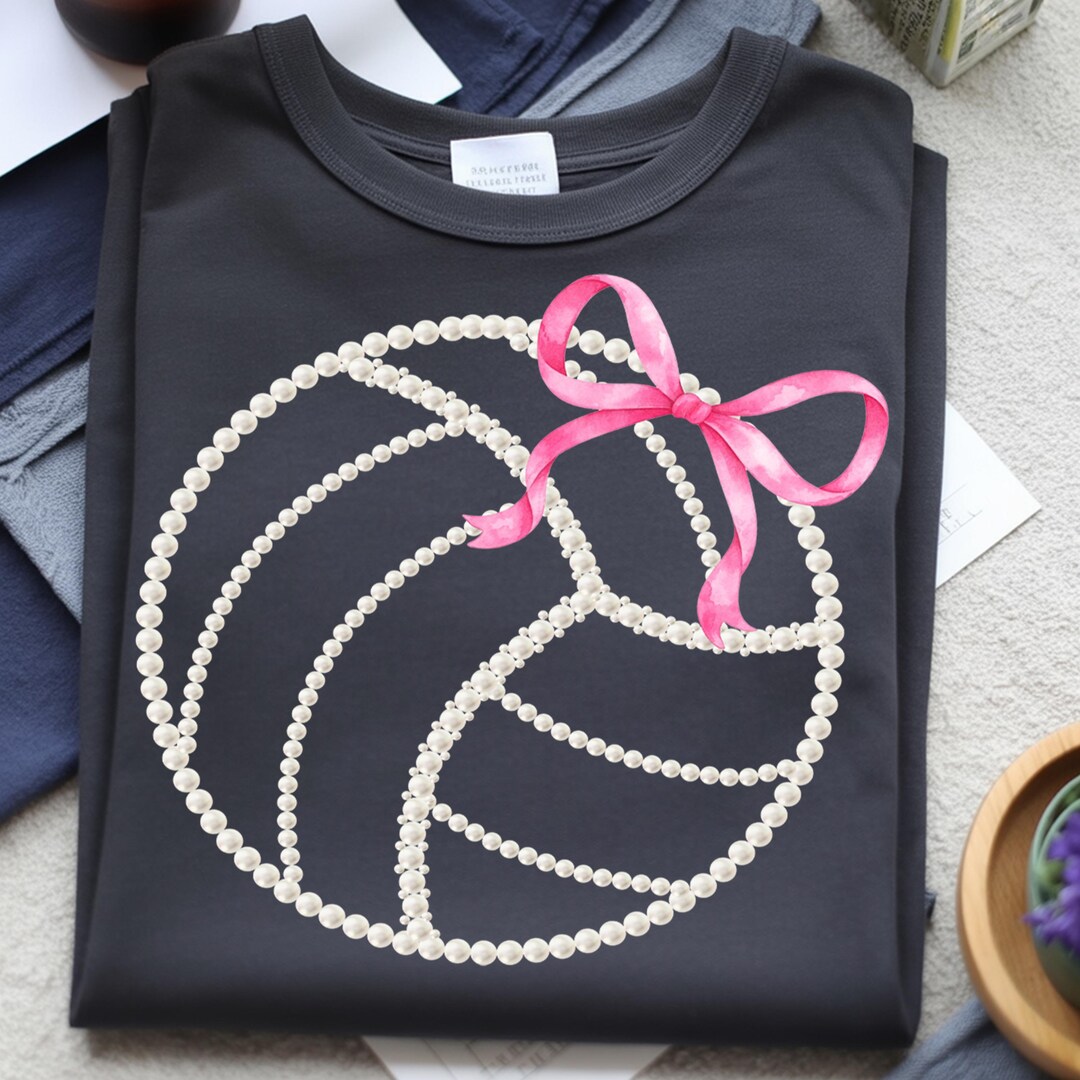 Pearl Volleyball Bow Png, Game Day Png, Sport Pearl Png, Volleyball Png ...