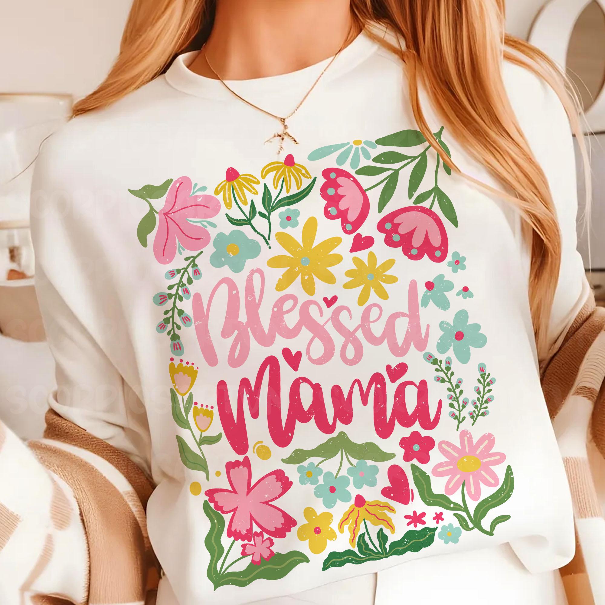 Boho Blessed Mama Png, Christian Mama Png, Floral Mama Png, Mom Life ...