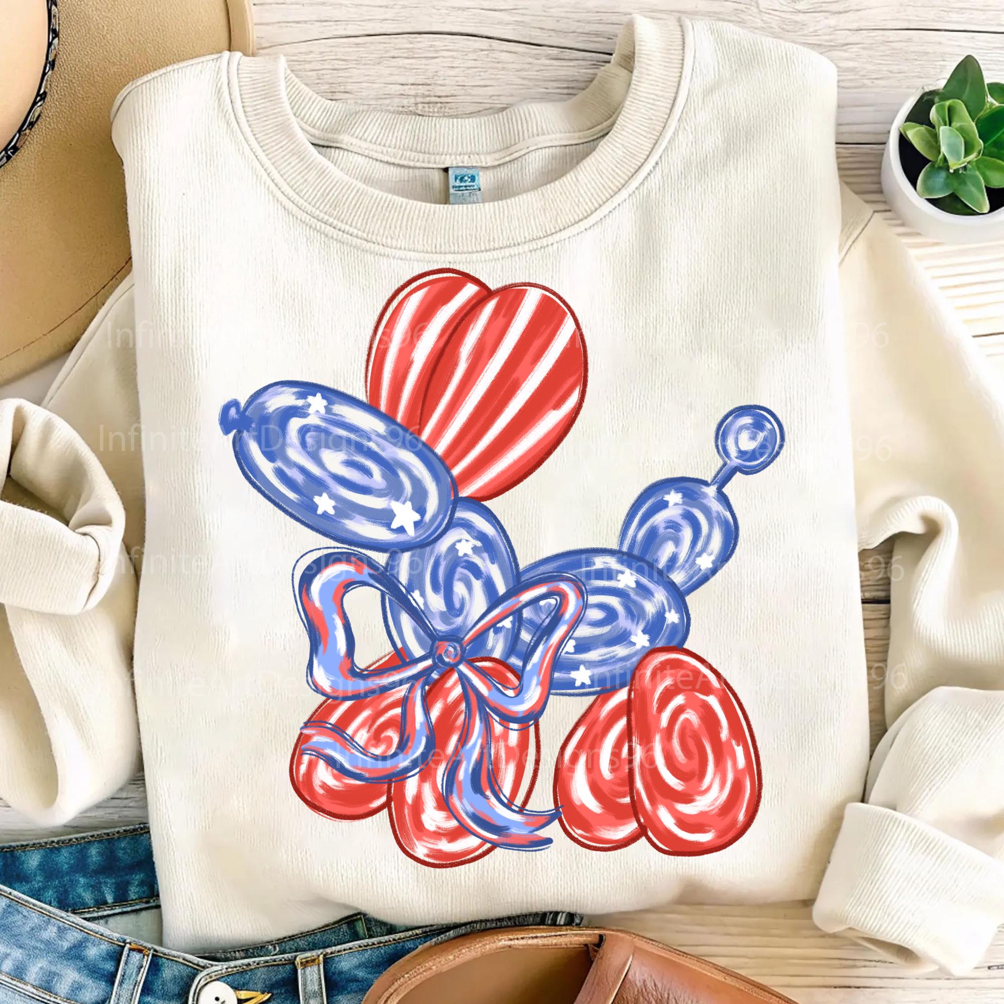 Cute Fourth of July Balloon Dog Png, Balloon Animal Png, 4th of July ...