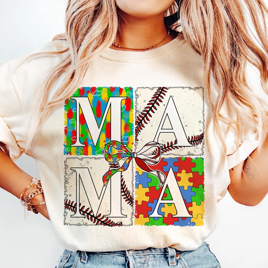 Baseball Autism Mama Png, Autism Awareness Png, Autism Bow Png, Mama ...