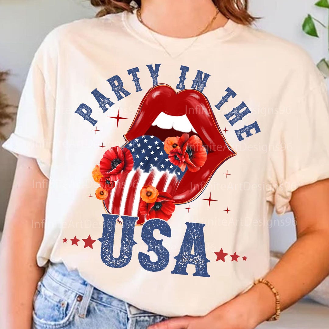 Party in the USA Png, USA Flag, Groovy America Png, Retro Fourth of ...