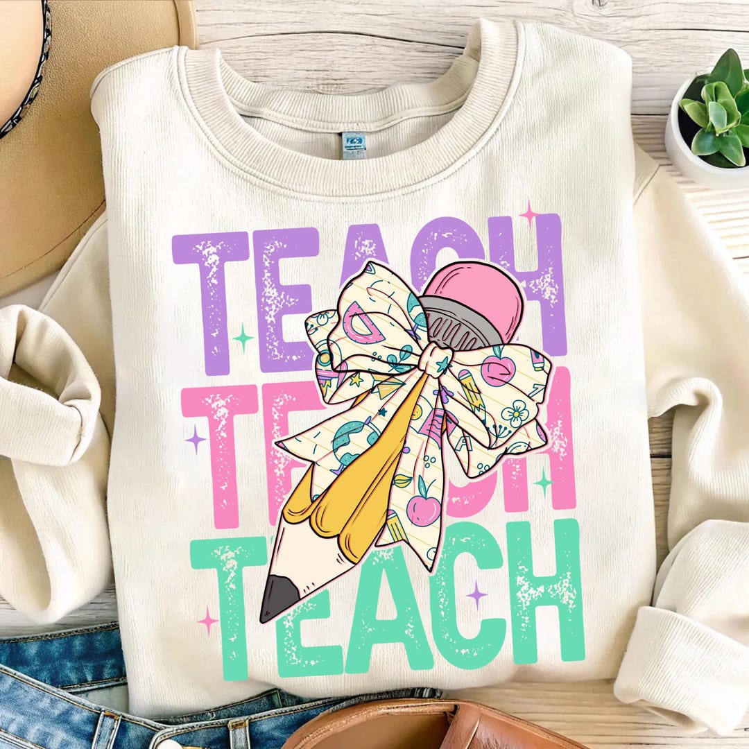 Teacher Pencil Coquette Bow Png, Senior Png, Teacher Bow Png, Coquette ...