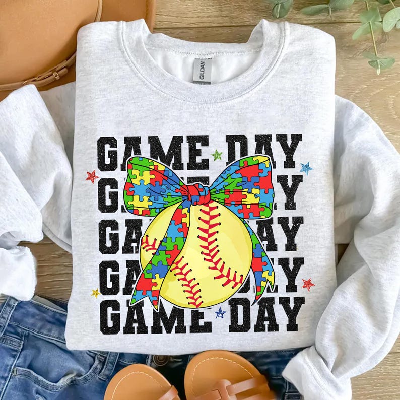 Autism Game Day Png, Autism Softball Coquette Png, Autism Awareness Png ...