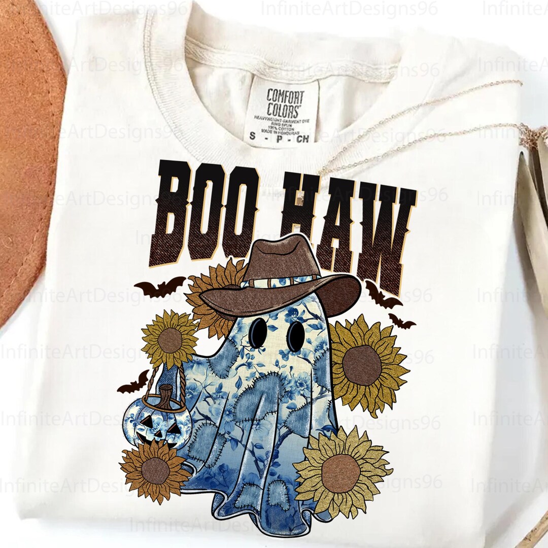 Boo Haw Sublimation, Halloween Ghost Png, Vintage Halloween Png, Jean ...