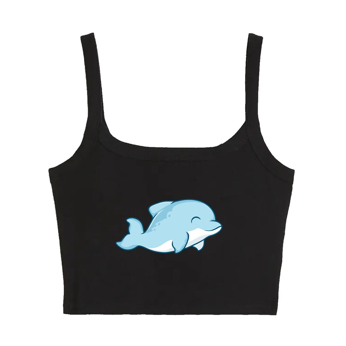 Dolphin Crop Top Cute Animated Fitted Fit Crop Top Y2K Clothing Trendy ...