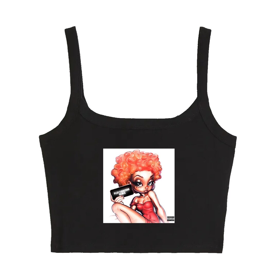 Ice Spice Album Cover Crop Top Cute Animated | Fitted Fit Crop Top ...
