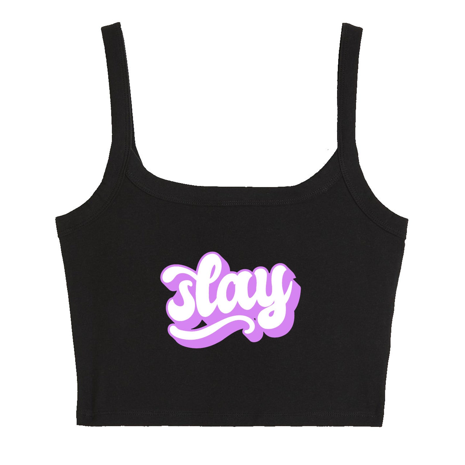 Slay Crop Top Cute Animated | Fitted Fit Crop Top | Y2K Clothing ...