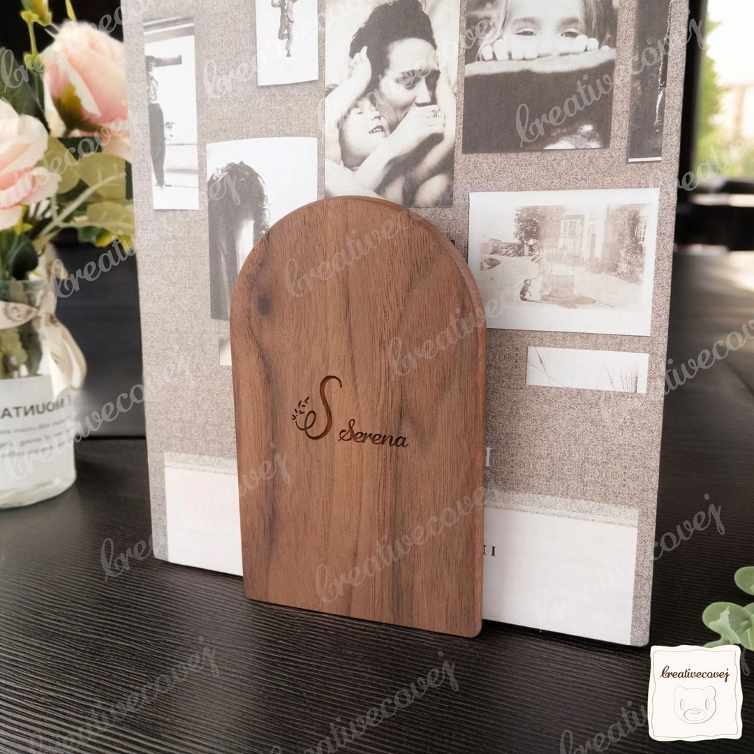 Personalized Wooden Bookends, Pair of Bookends for Shelves, Desk Book ...
