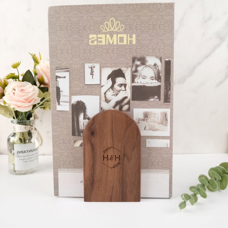 Personalized Wooden Bookends, Pair of Bookends for Shelves, Desk Book ...